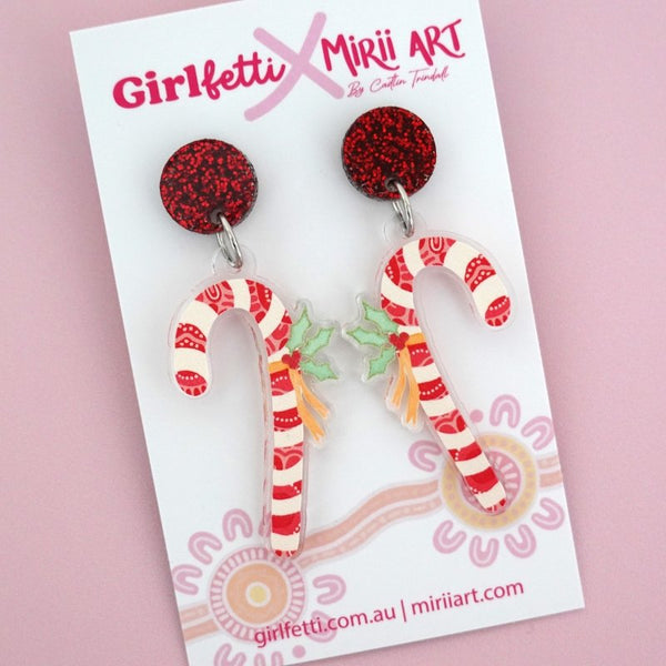 Candy Cane Earrings | Christmas Earrings – KIN & PAR PTY LTD
