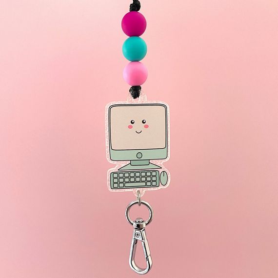 Computer IT Technology Teacher Silicone & Acrylic Lanyard